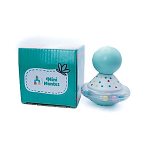 Mini Montes Wooden Tumbler Wobble Spin Pull Toy, Montessori Toys for 1 Year Old, Toys for 1 Year Old Boy Girl, Toys for Ages 0-2, Baby Toys, Sensory Toys, Tummy Time Toys, Gifts for Kids