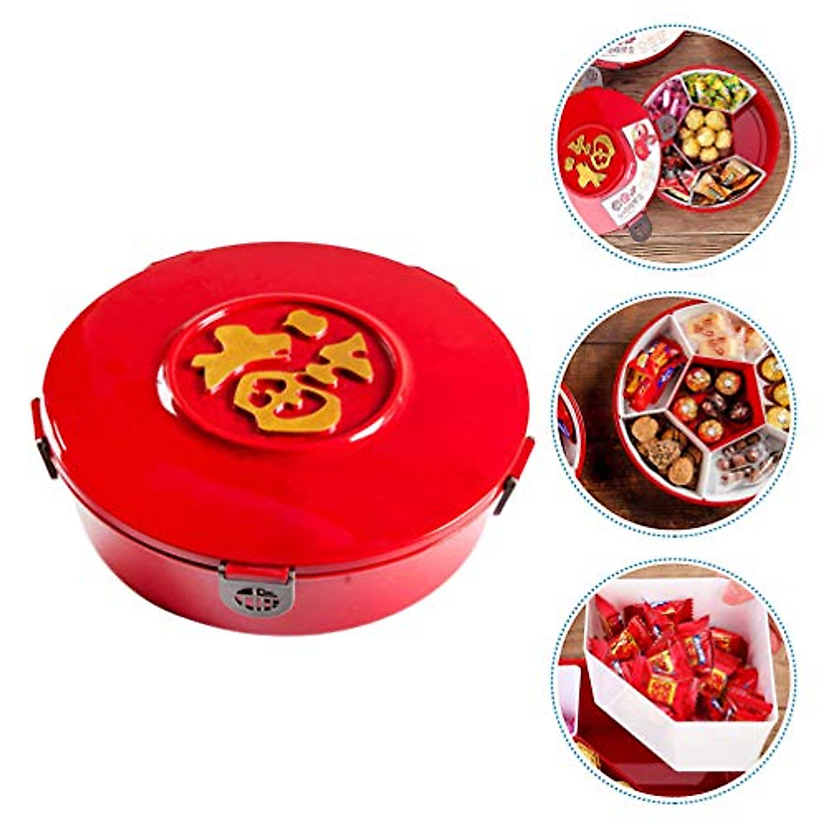 Yardwe Compartment Snack Serving Tray Appetizer Tray Serving Plates Dishes Tradional Chinese Wedding 2021 New Year Spring Festival Tableware