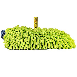 Kleen Freak Car Washing Drying Towel Large Microfiber Gold (24 in. x 36 in.) Plus Car Wash Microfiber Chenille Mitt Large Lime Green (10 in. x 8 in.) Detailing Quality