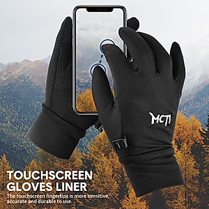 MCTi Glove Liner Touch Screen Lightweight for Winter Running Texting