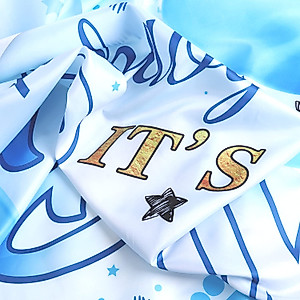 Pack of 2 Oh Baby Sign It's a Boy Baby Shower Backdrop for Baby Shower Decorations Backgroud, Large Fabric Party Photo Booth Backdrop Background for Boy Baby Shower Decoration Supplie (Blue)