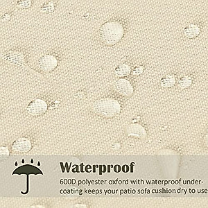 YHINGG Outdoor Cushion Storage Bag 60 Inch Waterproof Extra Large Patio Cushion and Cover Storage Bag,Cushion Bag for Storage Beige (1 Pack)