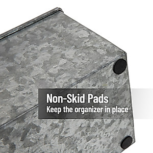 Mind Reader Utensils Caddy, Serve Ware Holder Basket, Condiment Organizer w| Handle, Forks, Spoons, Knives, Dining Table, Countertop, Kitchen, One Size, Silver Galvanized