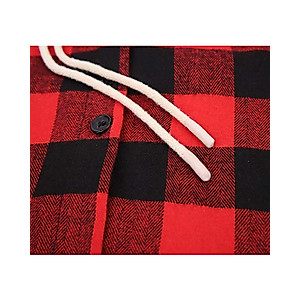 Uillnoodu Women's Flannel Plaid Shirts Long Sleeve Hoodie Regular Fit Button Down Casual Cotton