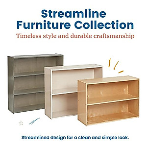 ECR4Kids Streamline 3-Shelf Storage Cabinet, 36in, Kid's Bookshelf, Grey Wash