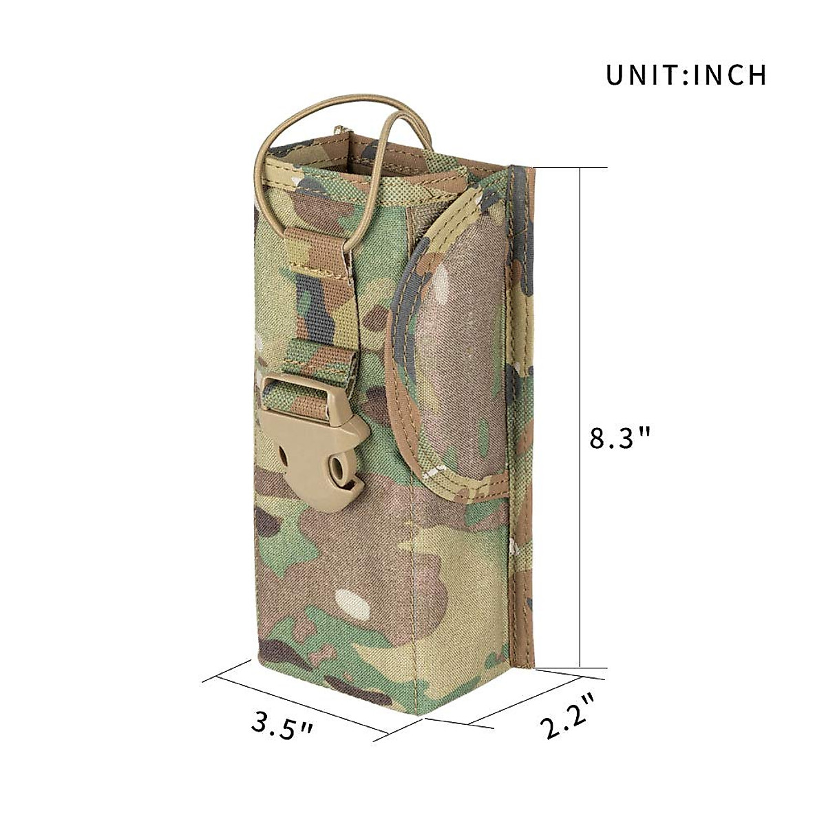 EXCELLENT ELITE SPANKER Tactical Universal Radio Holster Pouch Holder Case Bag Molle Adjustable Military Walkie Talkie Holder(Multicam)