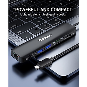 USB C Hub 4K 60Hz, Dockteck 7-in-1 USB C PD Ethernet Hub Dongle with 4K 60Hz HDMI, 1Gbps Ethernet, 100W PD, 2 USB 3.0, SD/Micro SD for MacBook Air/Pro M1 2020, iPad Pro 2021, iPad Mini 6 and More