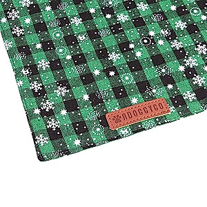 ADOGGYGO 2 Pack Dog Bandanas Christmas, Classic Plaid Snowflake Pet Scarf, Premium Durable Fabric, Multiple Sizes Offered, Christmas Bandanas for Medium Large Dogs Pets (Large, Red&Green)