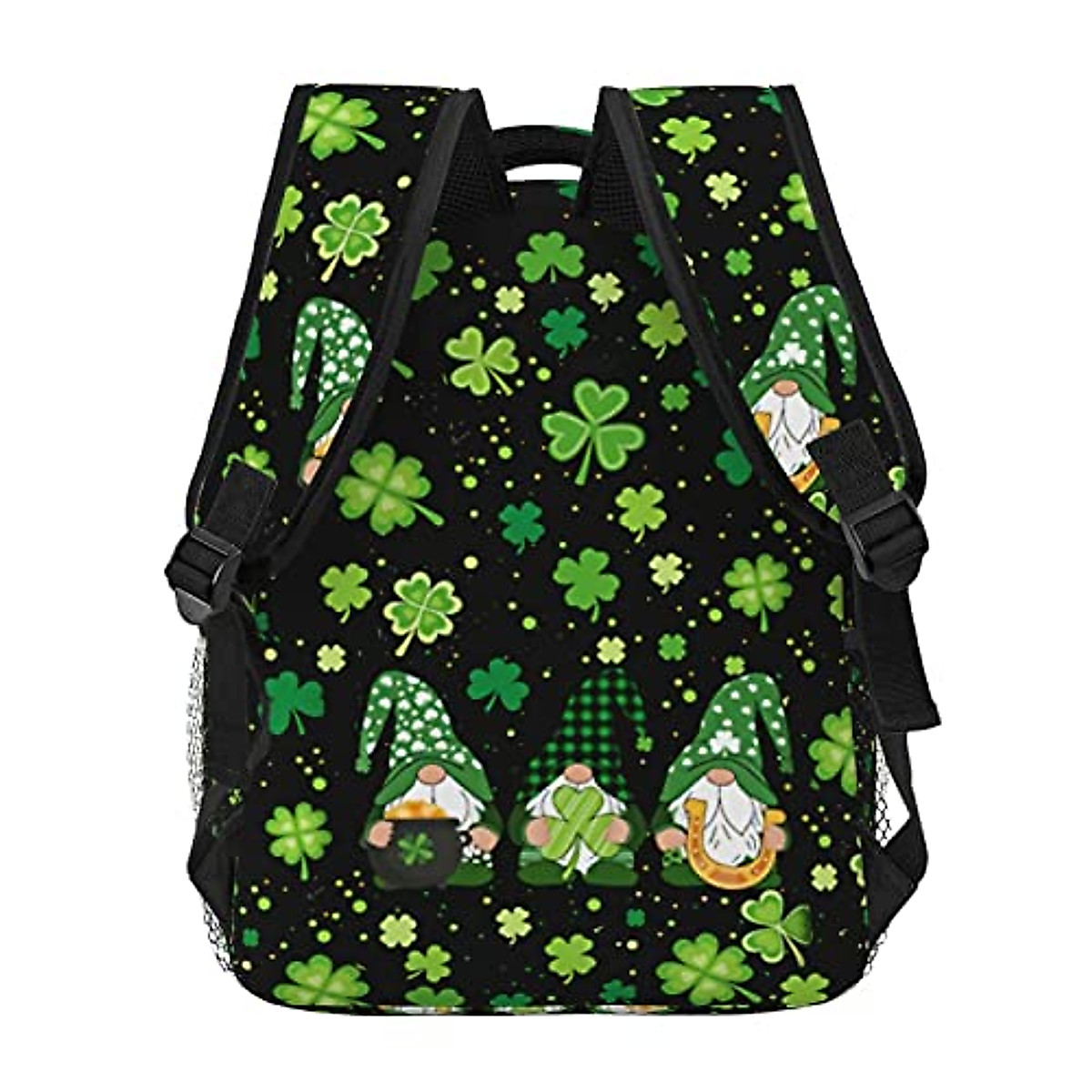 Gelxicu St. Patrick's Day Lucky Green Shamrock Backpack School Shoulder Bag Laptop Bag For Women Men Girls Boys Teens