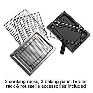 Hamilton Beach Countertop Convection Oven with Rotisserie, Bake Pans & Broiler Rack, Extra-Large Capacity, Black (31105D)