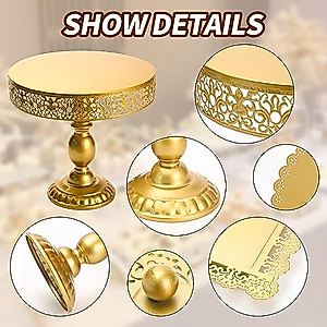 5 Pieces Gold Cake Stand Set Metal Cupcake Tray Tea Party Dessert Rack for Wedding Birthday Baby Shower Party Home Decoration Items