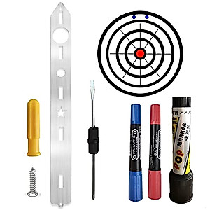 Throwing Axe Target Template Stencil, Axe Throwing Target Template, Durable Stainless Bullseye Drawing Template for DIY Target Pattern Set with 3 Standard Marker Pens and Fixing Screws (Model 1)