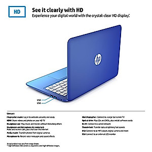 (Discontinued) HP Stream 13.3 Inch Laptop (Intel Celeron, 2 GB, 32 GB SSD, Horizon Blue) Includes Office 365 Personal for One Year