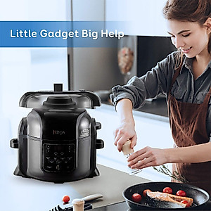 Goldlion Lid Stand Silicone Lid Holder Accessories Compatible with Ninja Foodi Pressure Cooker and Air Fryer 5 Qt, 6.5 Qt and 8 Quart, Black