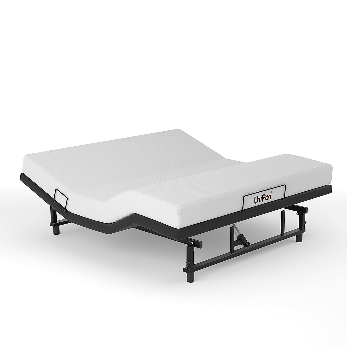 UniPon Adjustable Bed Frame Base King Size, Wireless Remote Control, Zero Gravity, Under Bed Lighting, USB Charging Station, Silent Motor, Mattress Retaining Bar, Anti-Sliping Suede Cover