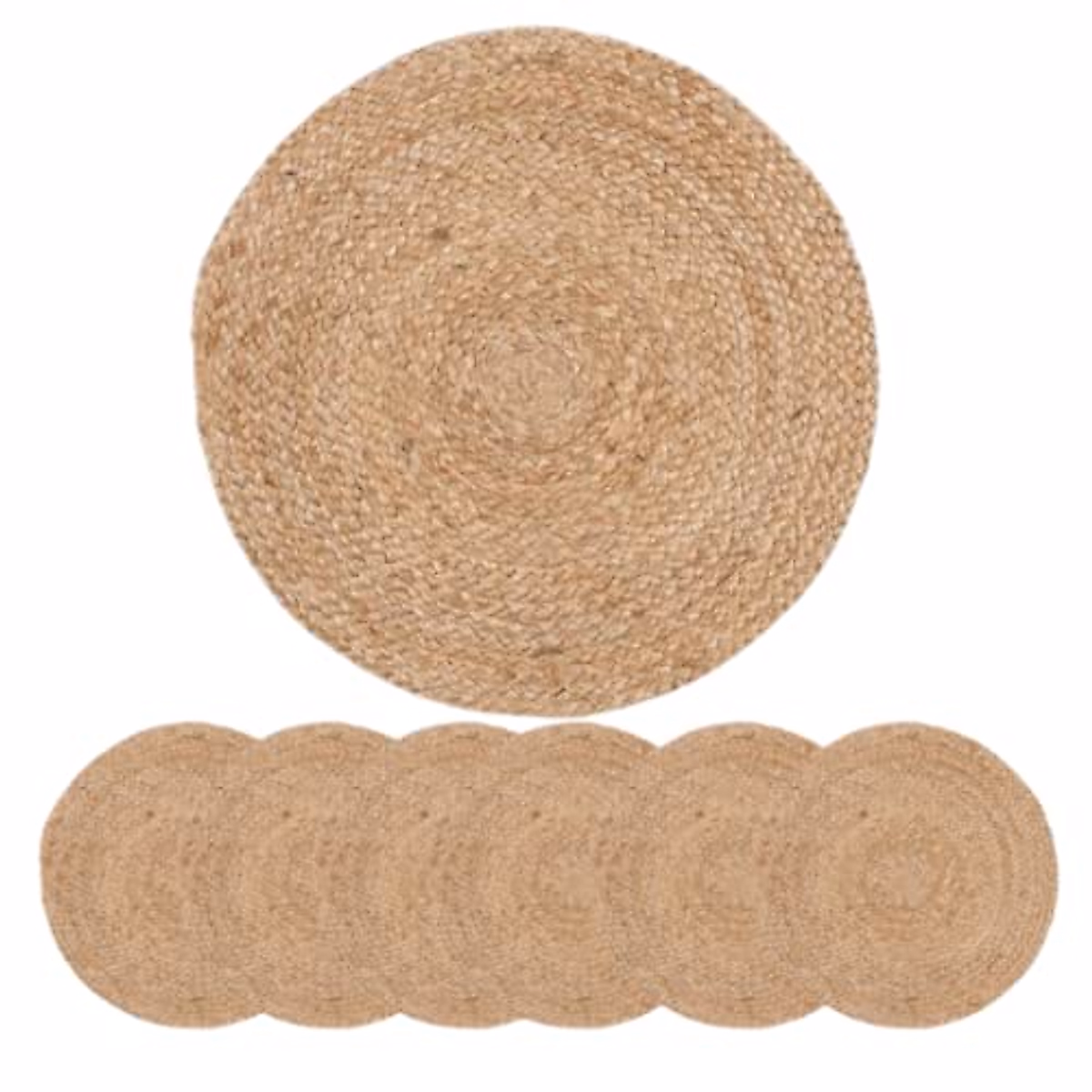 6 Pack Handwoven Jute 15" Placement Mat, by Westerly