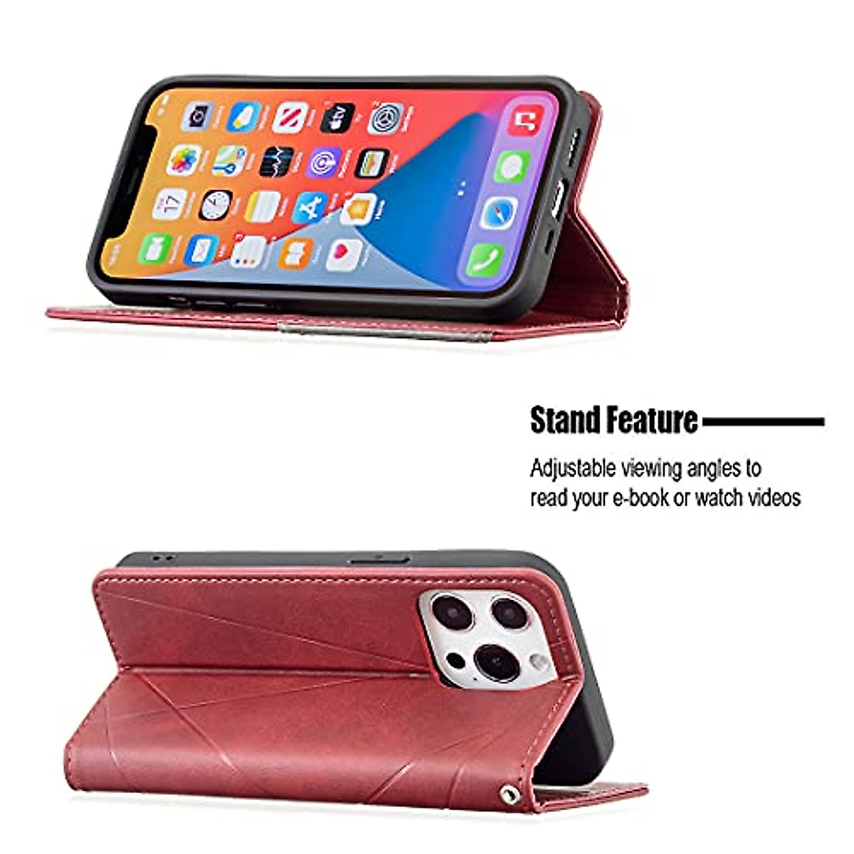 Fansipro Wallet Folio Case for SAMSUNG Galaxy A40, Premium PU Leather Slim Fit Cover for Galaxy A40, 2 Card Slots, 1 Transparent Photo Frame Slot, Easy Fit, Red