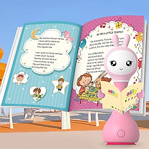 Alilo Baby Rattle Toy with Book,Early Education Learning Toys,Electronic Rattle with Music Light and Funny Sounds,Christmas Birthday Gifts Toys for 6-12 Months Newborn Boys Girls Toddlers Kids(Pink)