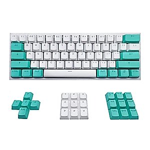 XVX PBT Keycaps - Keycaps 60 Percent, Suitable for GK61/RK61/Anne/Ducky/DK61 Mechanical Keyboard, Double Shot Backlit OEM Profile PBT Keycaps Set, with keycap Pulle (OEM Profile, Tiffany Color)