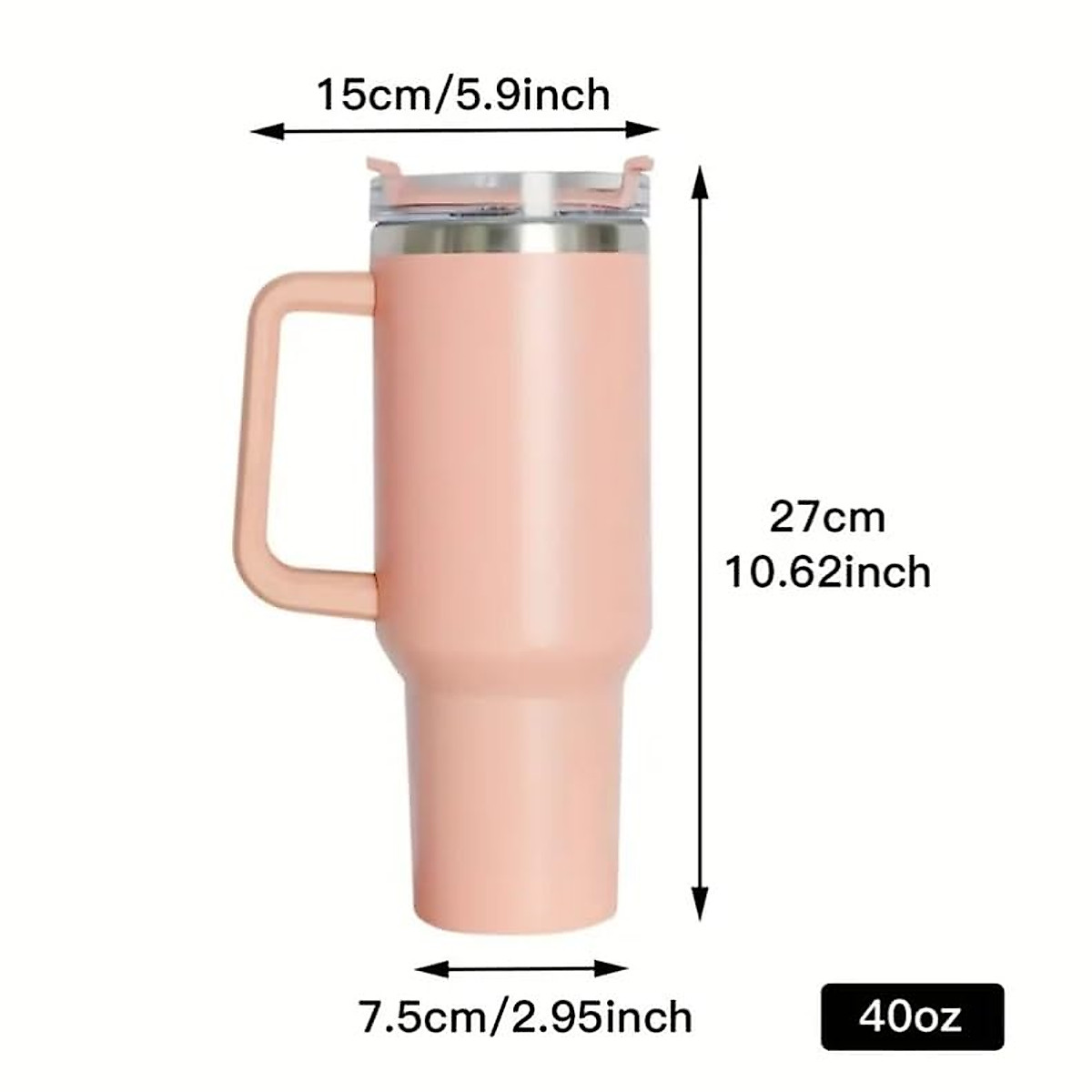 40 Oz Muggs Tumbler with Lid Handle Straw, 304 Stainless Steel Double-layer Vacuum Auto Cup Outdoor large Capacity Travel Mug Thermos Travel Coffee Mug for Home, Office (White)