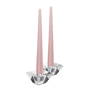 Hyoola Tall Taper Candles - 12 Inch Light Pink Unscented Dripless Taper Candles - 10 Hour Burn Time - 12 Pack