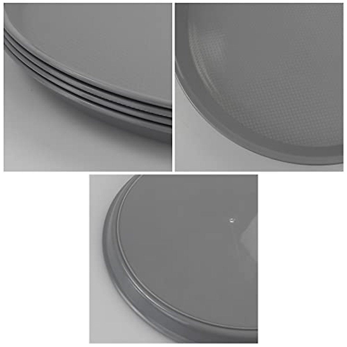 Innouse 4 Pack Food Service Tray Round, Waitress Tray Restaurant Drink Tray, Gray, R