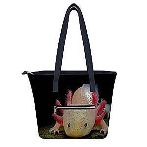 Axolotl Women's Tote Bag PU Leather Shoulder Bag Handbags Purse For Work Shopping Travel