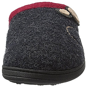 Acorn Women's Clog Slippers, Multi-Layer Memory Foam Footbed with Arch Support, Charcoal Button, 8-9