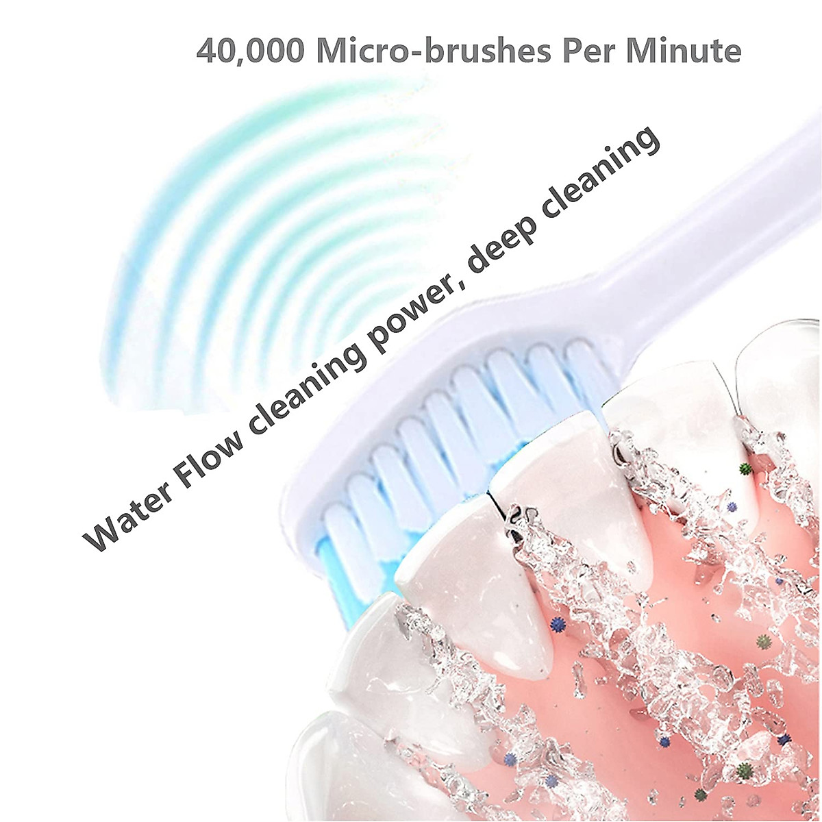 BYITH Electric Toothbrush 5 Brushing Modes 3 Toothbrush Heads Rechargeable Sonic Toothbrush