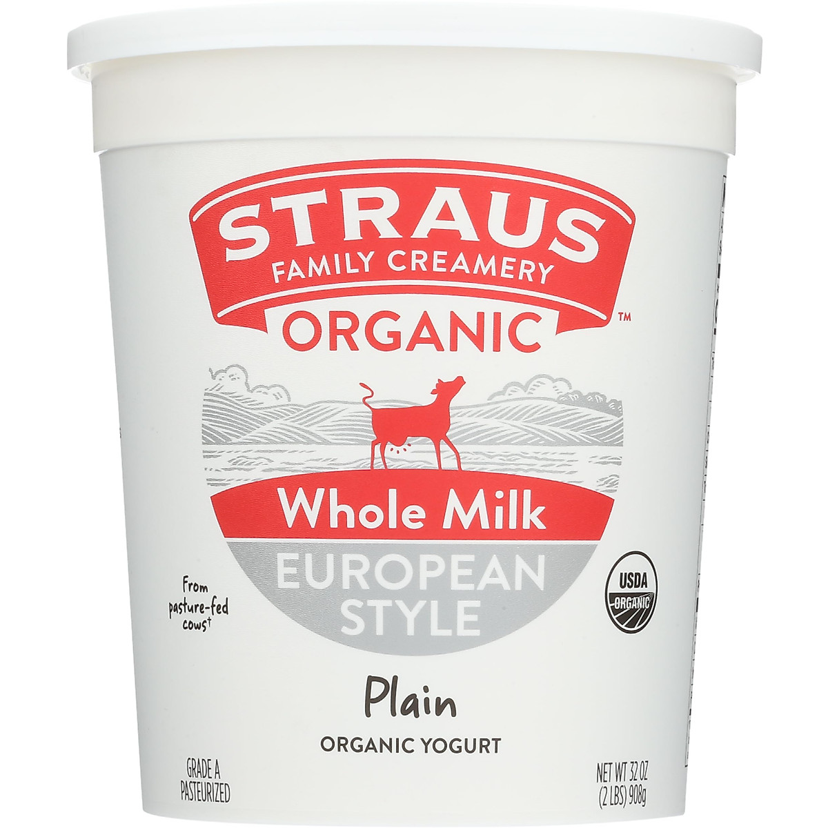 Straus Family Creamery, Plain Yogurt, 32 oz
