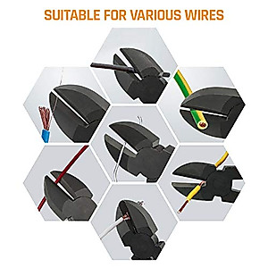 BOENFU Wire Cutters Electrical Heavy Duty CRV Steel, Comfort Grip Diagonal Cutting Pliers for Crafting, Floral Wire, Chicken Wire, Artificial Flowers, Orange, 7.5 Inches