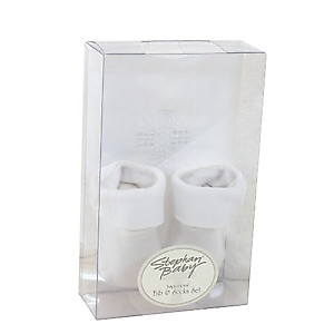 Stephan Baby Infant Boy/Girl Embroidered Christening Bib and Bootie Socks Set, White