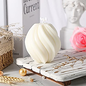 Spiral Swirl Candle Aesthetic Candles Trendy Candles 3D Vase Shaped Candle Soy Wax Scented Candle Twirl Pillar Candle Ball Shaped Art Decorative Candles for Birthday Christmas Gift Home Decoration