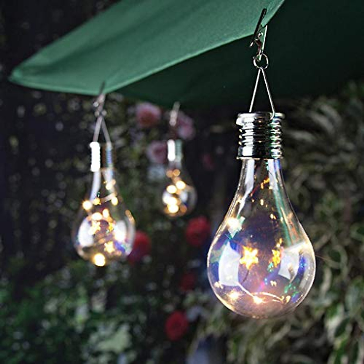 HTNBO [US in Stock] Garden Solar Lights, Waterproof Solar Rotatable Outdoor Garden Camping Hanging LED Light Lamp Bulb MR - 1 Pcs