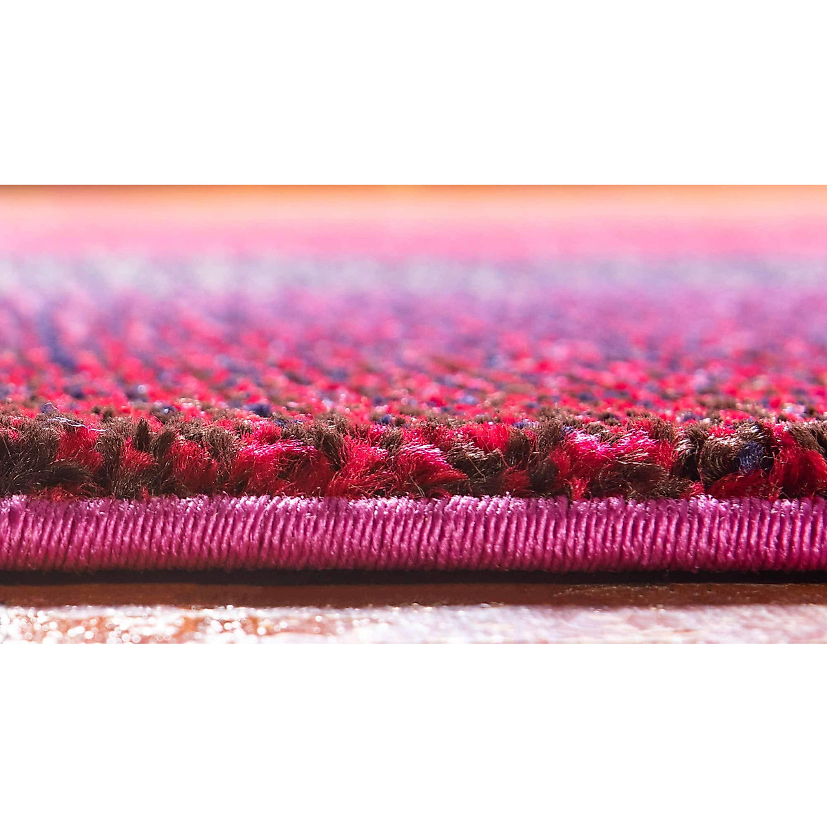 Unique Loom Estrella Collection, Gradient, Sunset, Abstract, Bright Colors Area Rug, 5 x 8 ft, Pink/Gold