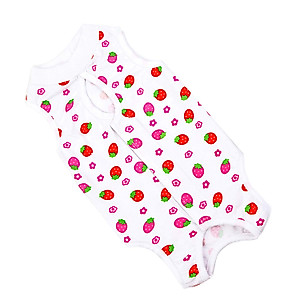 SELMAI Surgical Suit for Cats Surgical Recovery Suit for Dogs Small After Surgery Wear Abdominal Wound Protector Post Operative Dog Shirt Romper Cone E-Collar Alternative Prevent Licking Red L