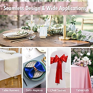 Cibhlea Premium Satin Fabric - Smooth & Shimmering Satin, 58" Wide | Ideal for Wedding Dresses, Decorations, and Crafts | Premium Quality, Soft & Silky Touch | Sold by The Yard (White, 3 Yard)