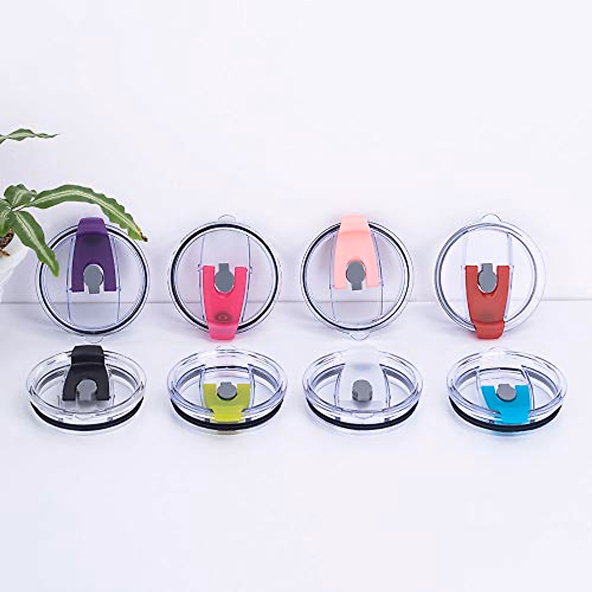 30 oz Tumbler Lids, Fits for 30Oz YETI Rambler, Ozark Trail and More, Koodee 2 Pack Spill-proof Lids,Covers for 30 Ounce Tumbler,Cup (Black)