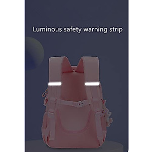 Myyunhx Backpack for Girls 17Inch Large Capacity Girl School Backpack for kid with Plush Cartoon Pendant and Decorative Card (Purple)