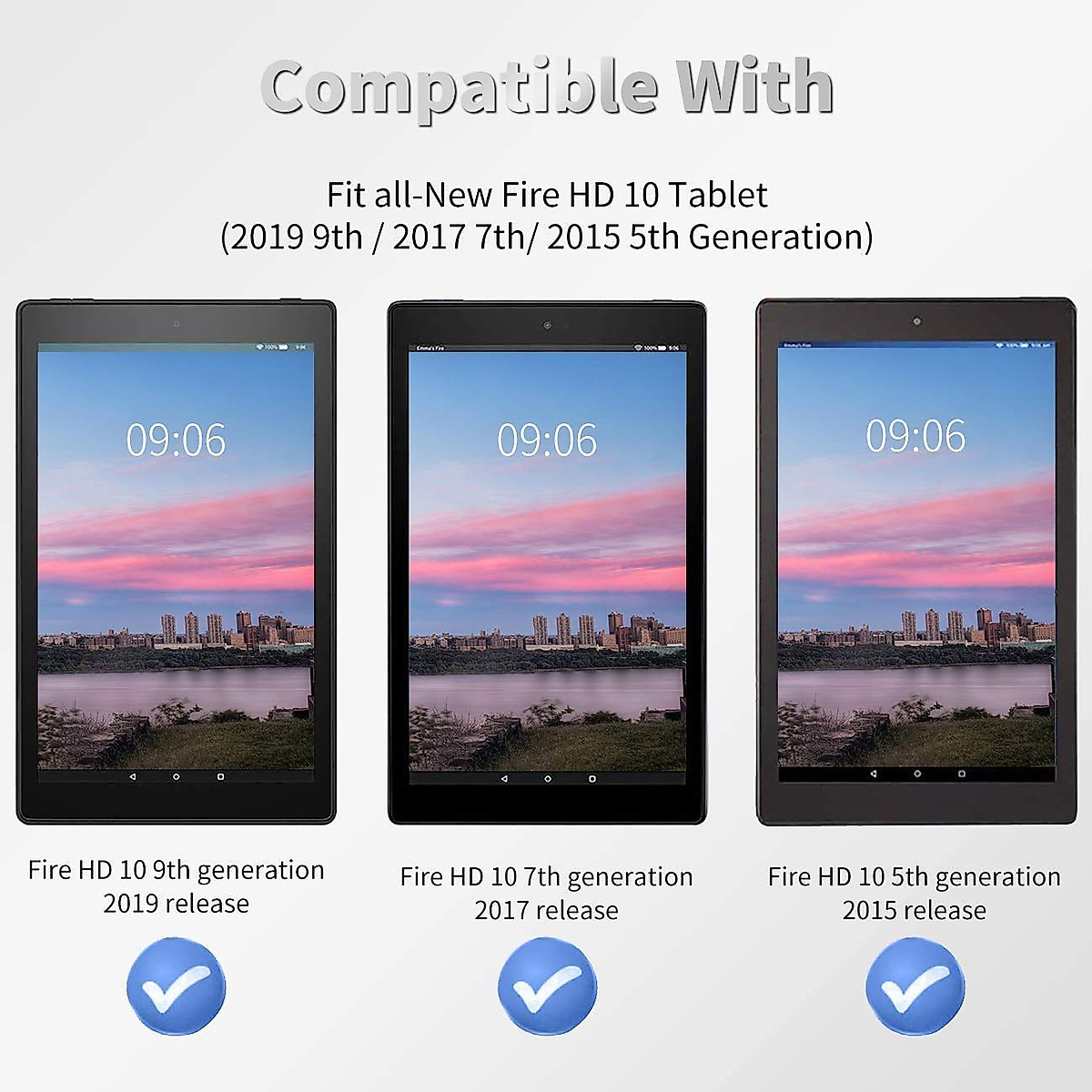 Sunflowers Butterfly Case Compatible with Amazon Fire HD 10 10.1-Inch Tablet (7th Generation and 9th Generation,2017 and 2019 Release), Smart Folding Stand Cover with Auto Wake/Sleep