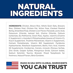 Hill's Science Diet Adult 7+, Senior Adult 7+ Premium Nutrition, Dry Dog Food, No Corn, Wheat, Soy Chicken & Brown Rice, 15 lb Bag