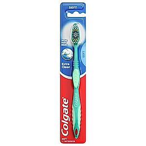 COLGATE Extra Clean Toothbrush Soft, Soft Toothbrush, Bulk Toothbrushes, Travel Toothbrush, (Case of 72) (Model Number: 155676)