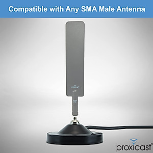 Proxicast Pro-Grade 3.5-Inch Magnetic Antenna Base (SMA Jack/SMA Plug + TS9 Adapter) - 6.5 Foot Coax Lead - for 4G/5G Cellular, Ham, ADS-B, GPS Antennas (ANT-120-MB5)
