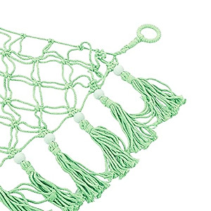 Toy Storage Hammock Tassel Sturdy Cotton Rope Stuffed Animal Storage Net Fruit Green