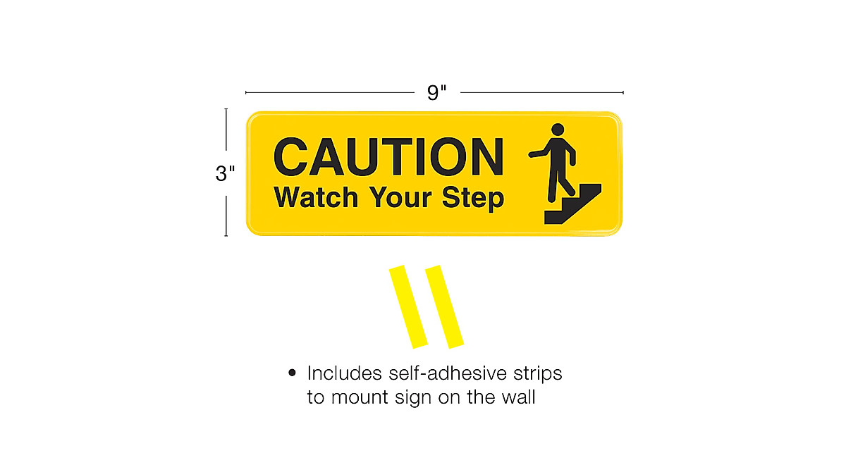 Caution Watch Your Step Sign Pack of 3 by Excello Global Products