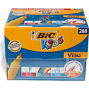 BIC Kids Visa Felt Pens - Assorted Colours, Classpack of 288