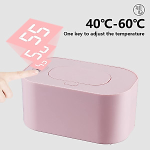 USB Baby Wipe Warmer, Baby Wet Wipes Dispenser, Portable Baby Wipe Warmer for Travel Home Car, Large Capacity Mini Babies Wet Wipe Dispenser (Pink)