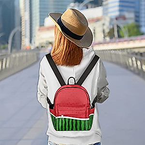 Watermelon Mini Backpack Purse for Women, Fruit Small Fashion Daypack, Casual Lightweight Bag