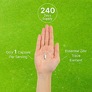 Zinc 50mg with Selenium 200mcg + Copper, 240 Capsules, 8 Month Supply, 3 in 1 Mineral Formula, Zinc Picolinate Complex Supplement, Supports Healthy Immune System for Adults and Kid