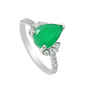 Natural 11X8 MM Green Emerald Gemstone Ring 925 Sterling Silver May Birthstone Art Deco Ring Women Engagement Ring Wedding Gift For Her (Sterling Silver, 11.25 US)